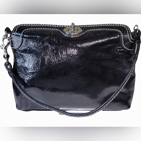 Coach | Bags | Coach Shiny Black Shoulder Bag | Poshmark